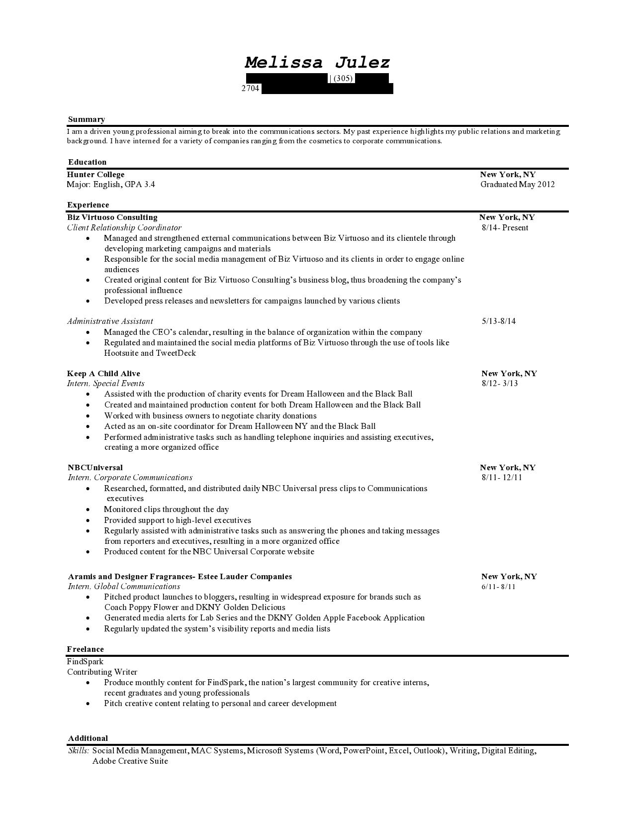 Mel's Resume Makeover | Skillshare Student Project