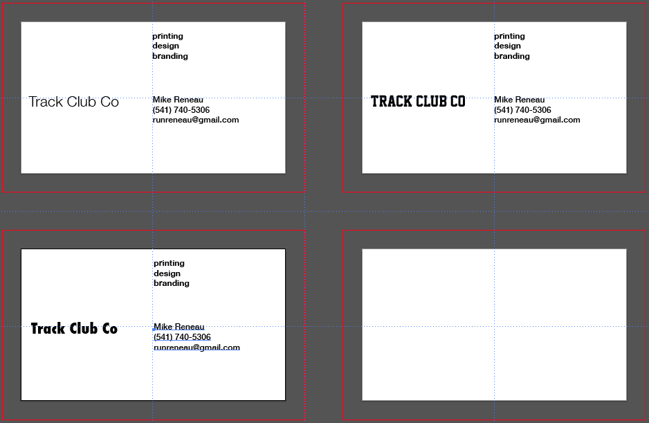 Track Club Co Business Card Re-Design | Skillshare Student Project
