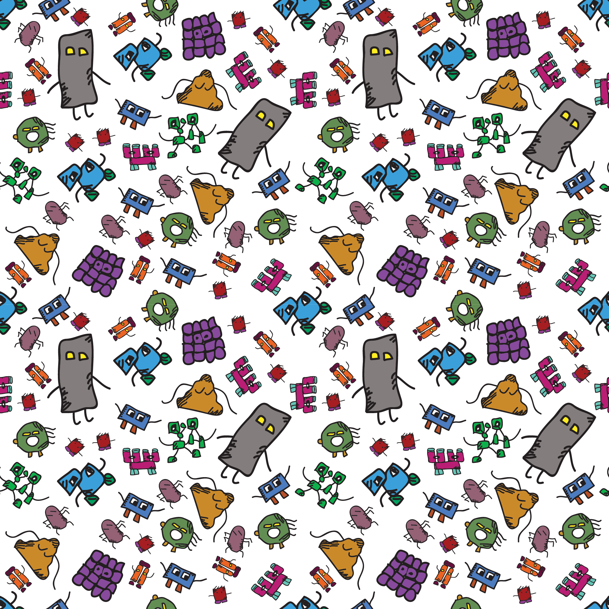 Pixel Characters Pattern | Skillshare Student Project