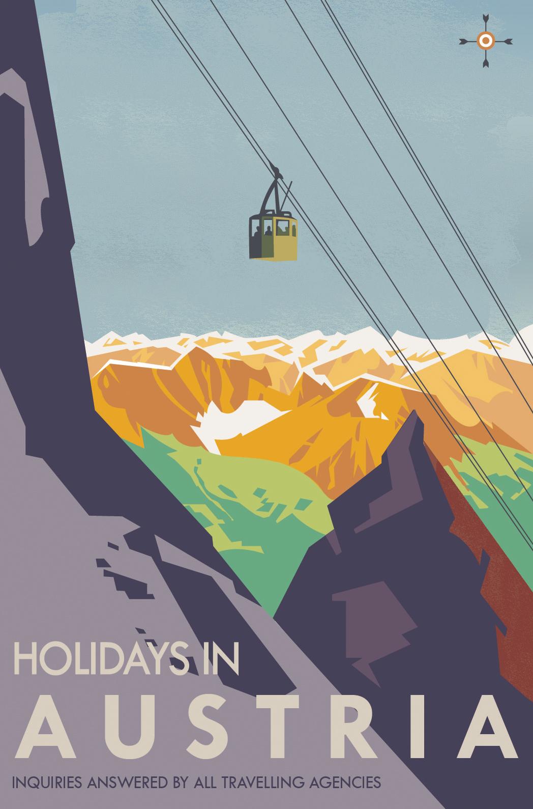 Austrian Alps Travel Poster | Skillshare Student Project