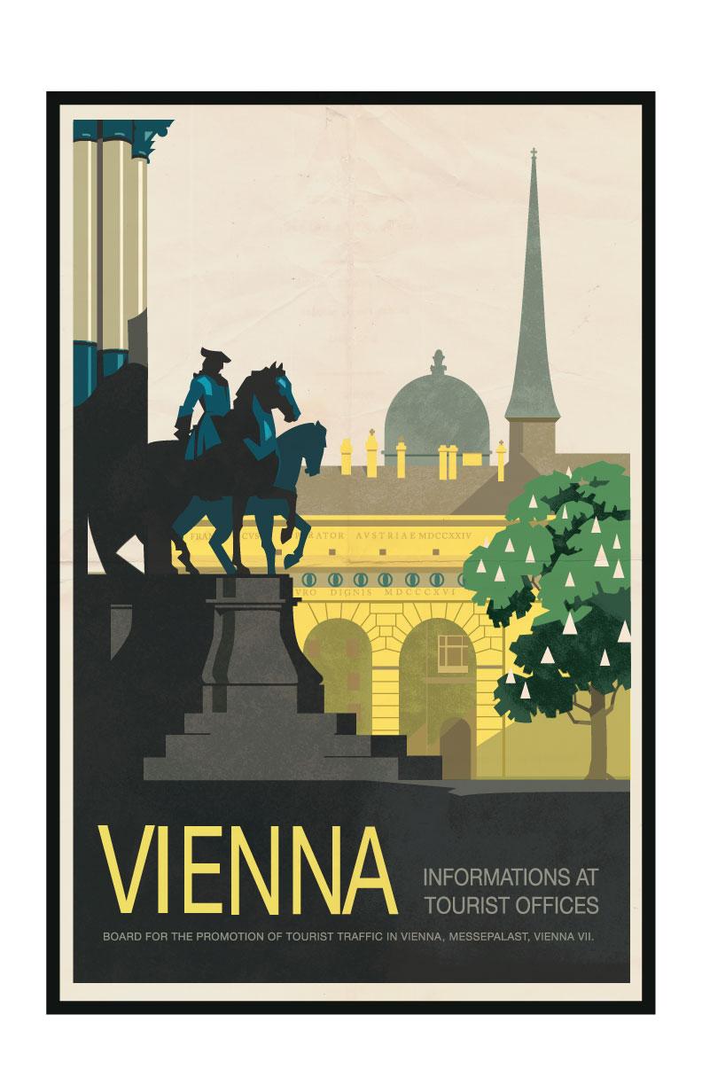 Ol' School Vienna Travel Poster | Skillshare Student Project