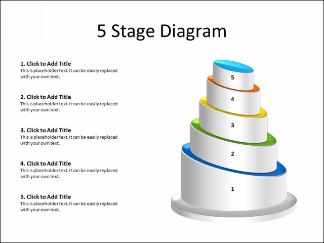 PPT Slide-Steps Diagram - 5 Stages - Multicolor