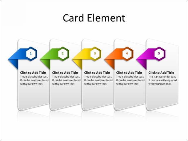 PPT Slide-Cards - 5 Cards - Multicolor