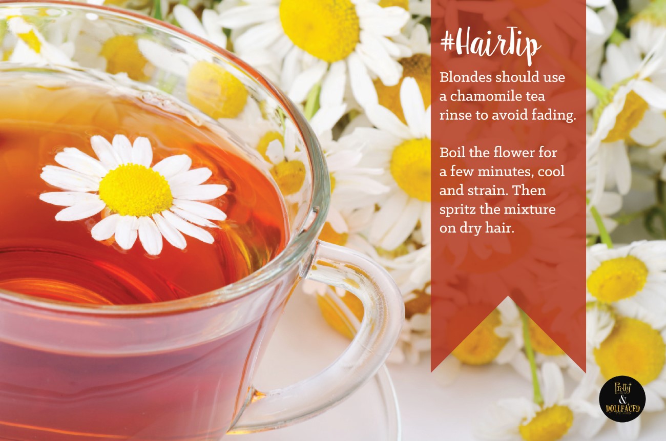 Tired of your blonde fading? Use a chamomile tea rinse. #HairTip # ...