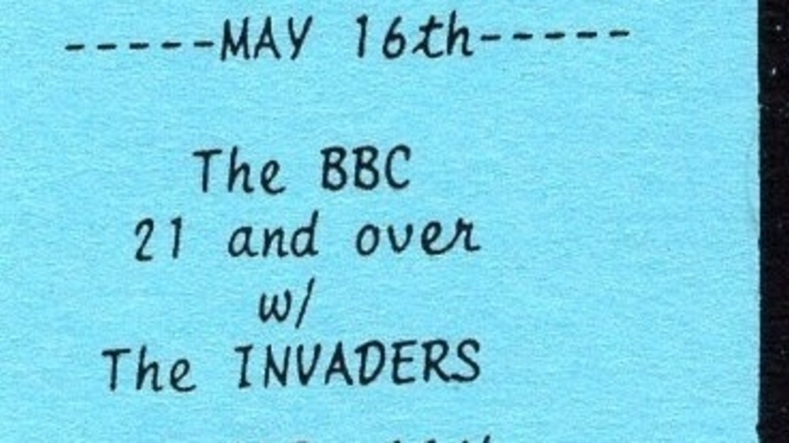 May 16, 1998: The Invaders / 5 O'Clock Charlie at The BBC Milwaukee ...