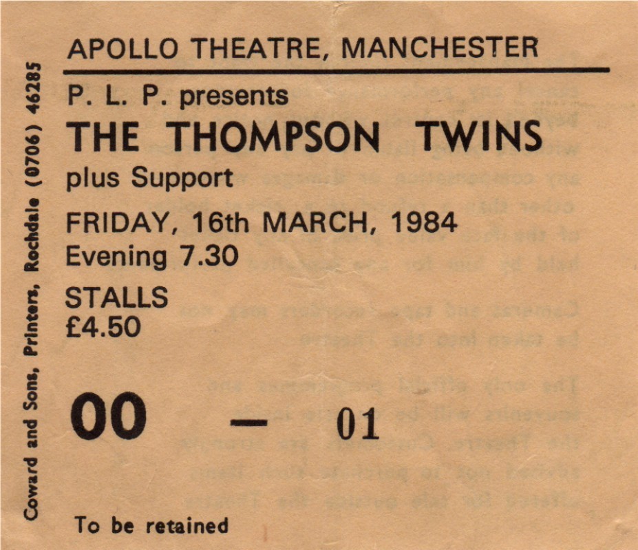 Thompson Twins Concert & Tour History | Concert Archives