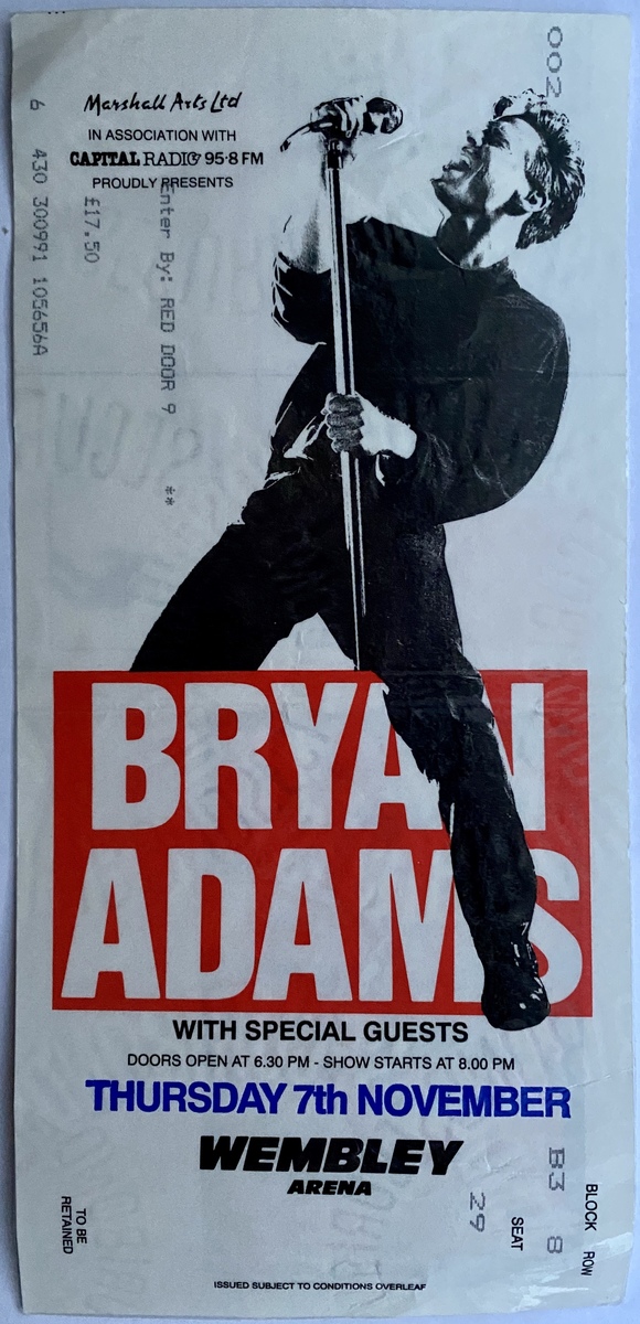 Bryan Adams's Concert & Tour History | Concert Archives