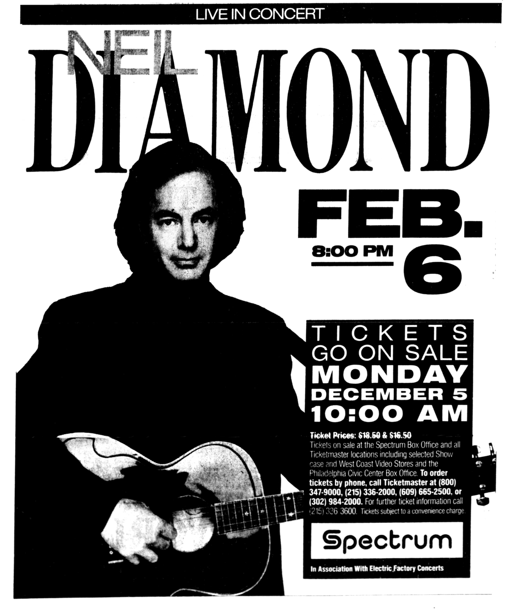 Neil Diamond's Concert & Tour History | Concert Archives