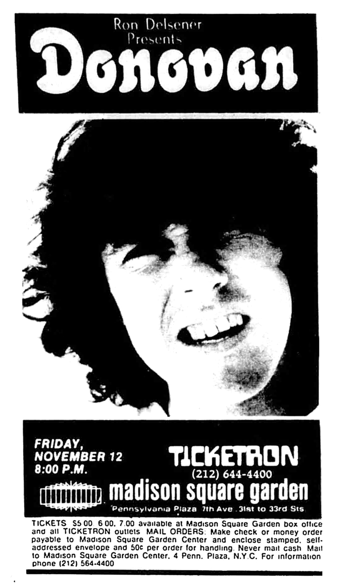 Donovan's Concert & Tour History | Concert Archives