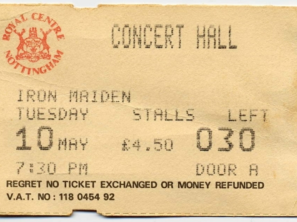 May 10, 1983: Iron Maiden at Royal Concert Hall Nottingham, England ...