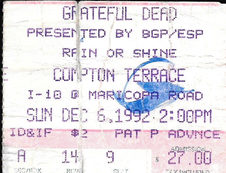 Dec 06, 1992: Grateful Dead at Compton Terrace Tempe, Arizona, United ...
