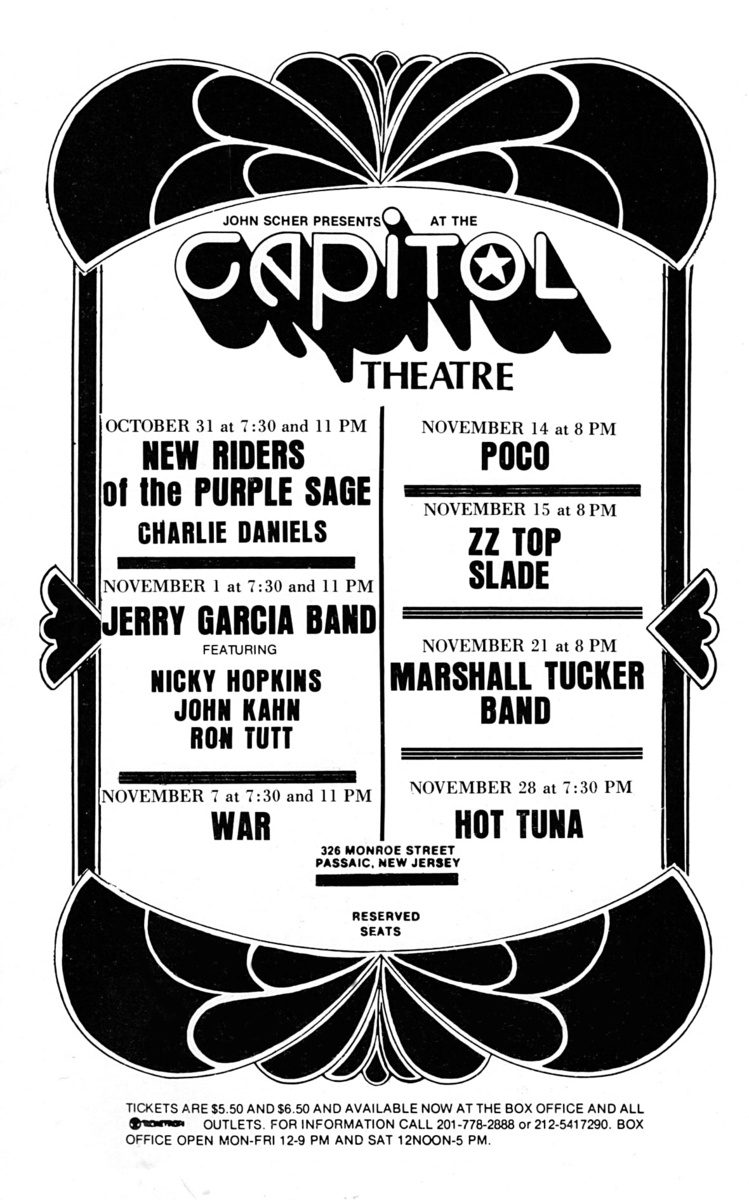 The Concert History of Capitol Theatre Passaic, New Jersey, United ...