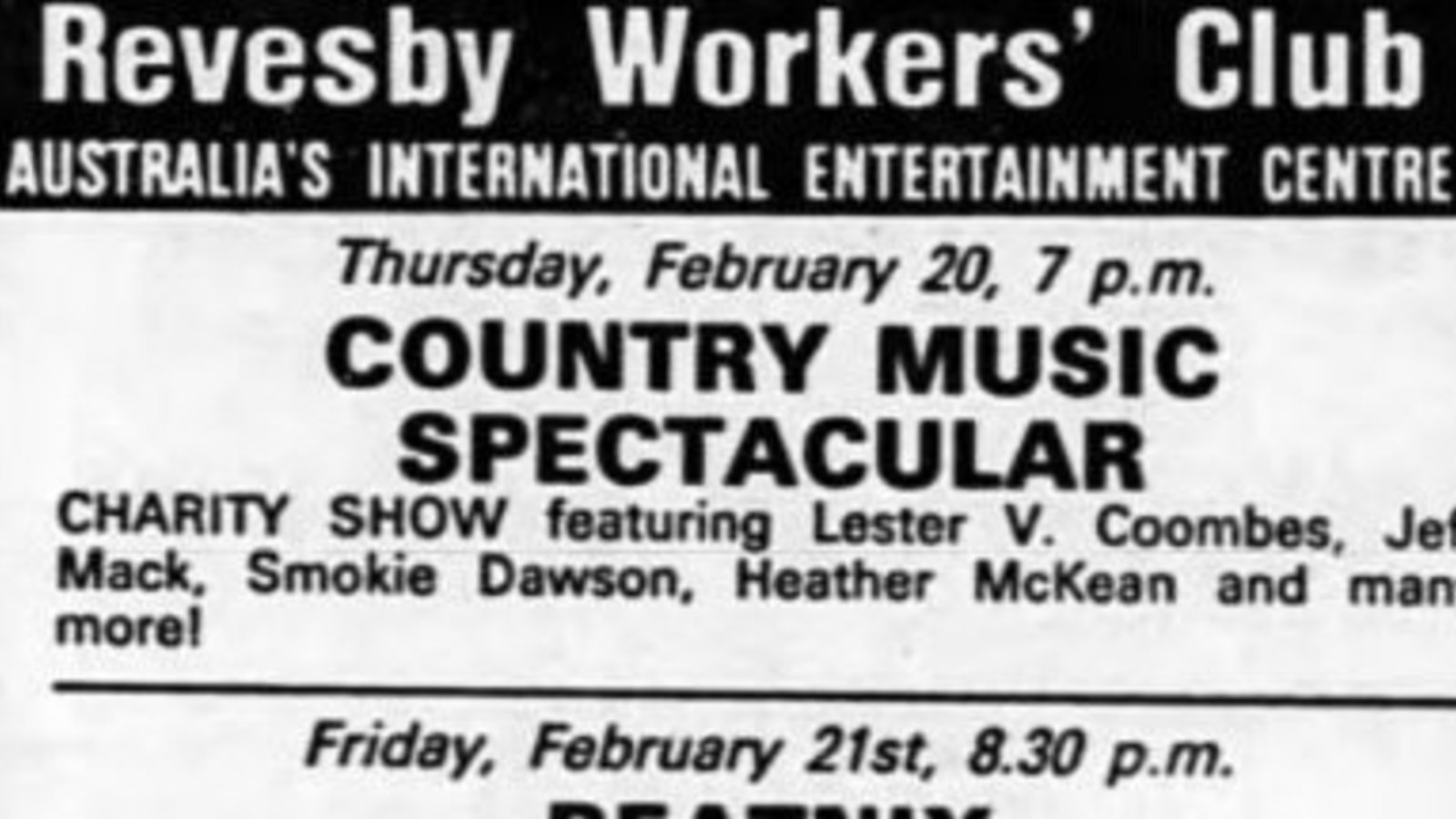 Concert History of Revesby Workers Club Revesby, NSW, Australia ...