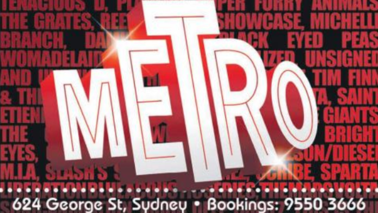 Concert History of Metro Theatre Sydney, New South Wales, Australia ...