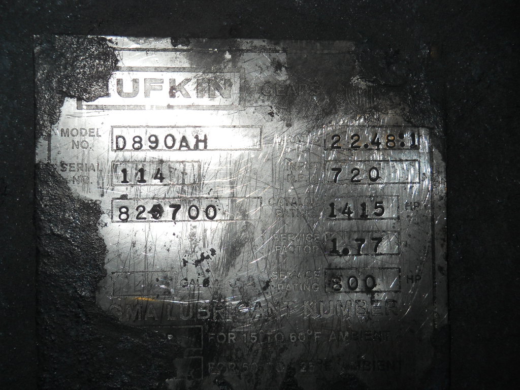 Lufkin D890AH Gearbox 22.48:1 ratio for #11D F270 Mixer for Sale