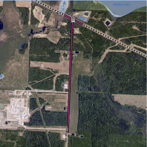 Sections of TWP. Rd. 730, Range Road 125 now under construction ...