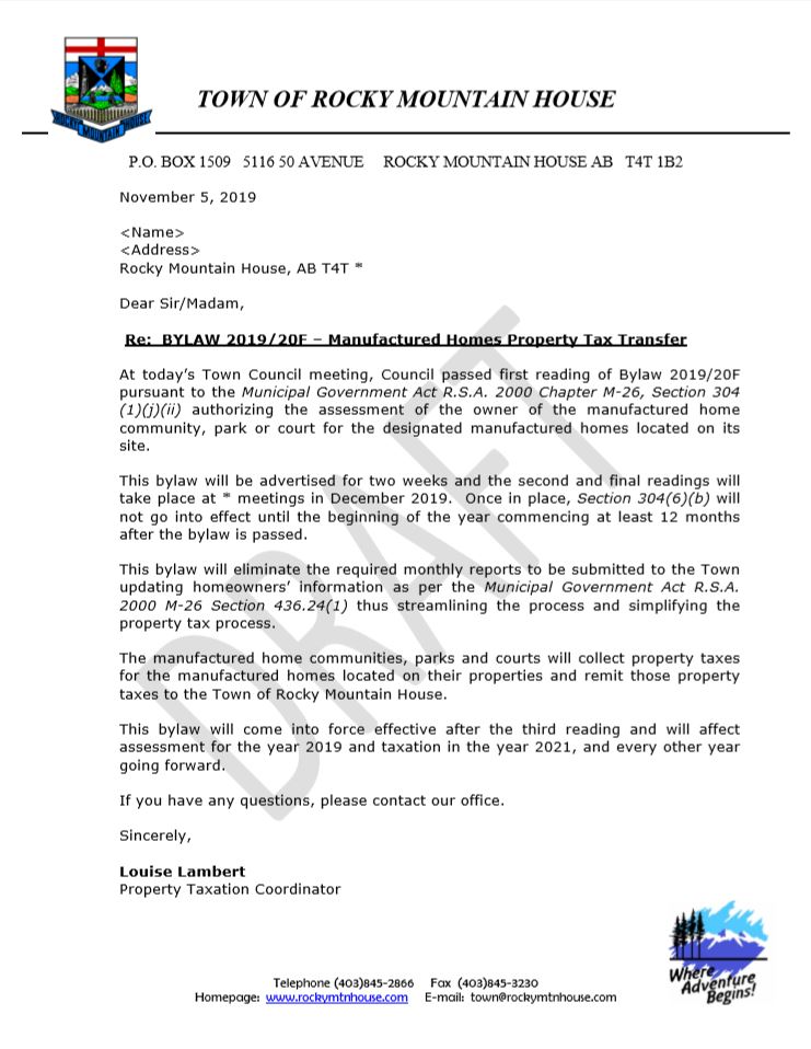 Town of Rocky to make mobile home park owners responsible for ...