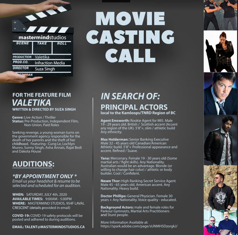 Actors wanted for new action movie filming in Kamloops area | CFJC ...