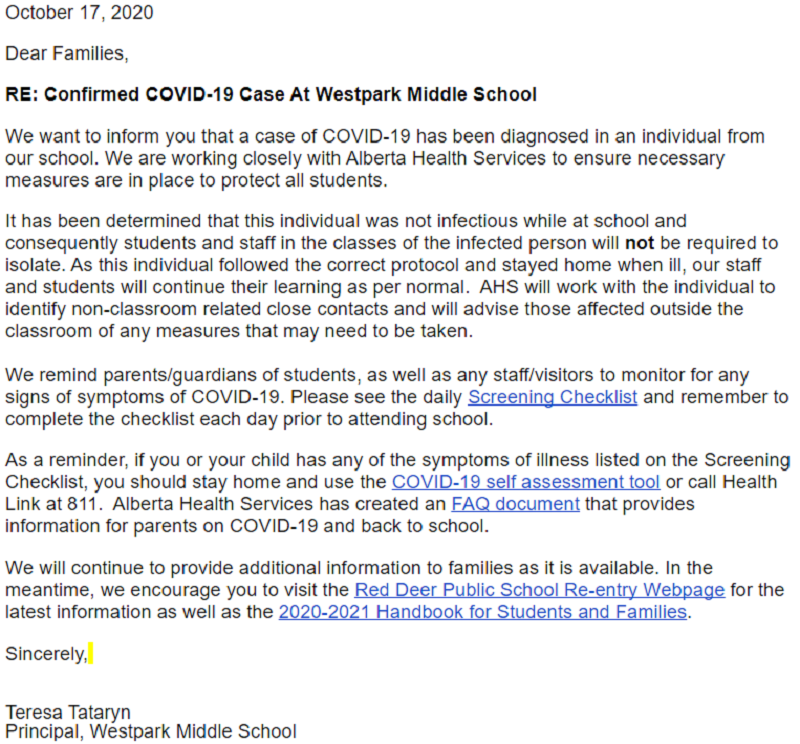 Single cases of COVID-19 detected at Westpark Middle School and Annie L ...