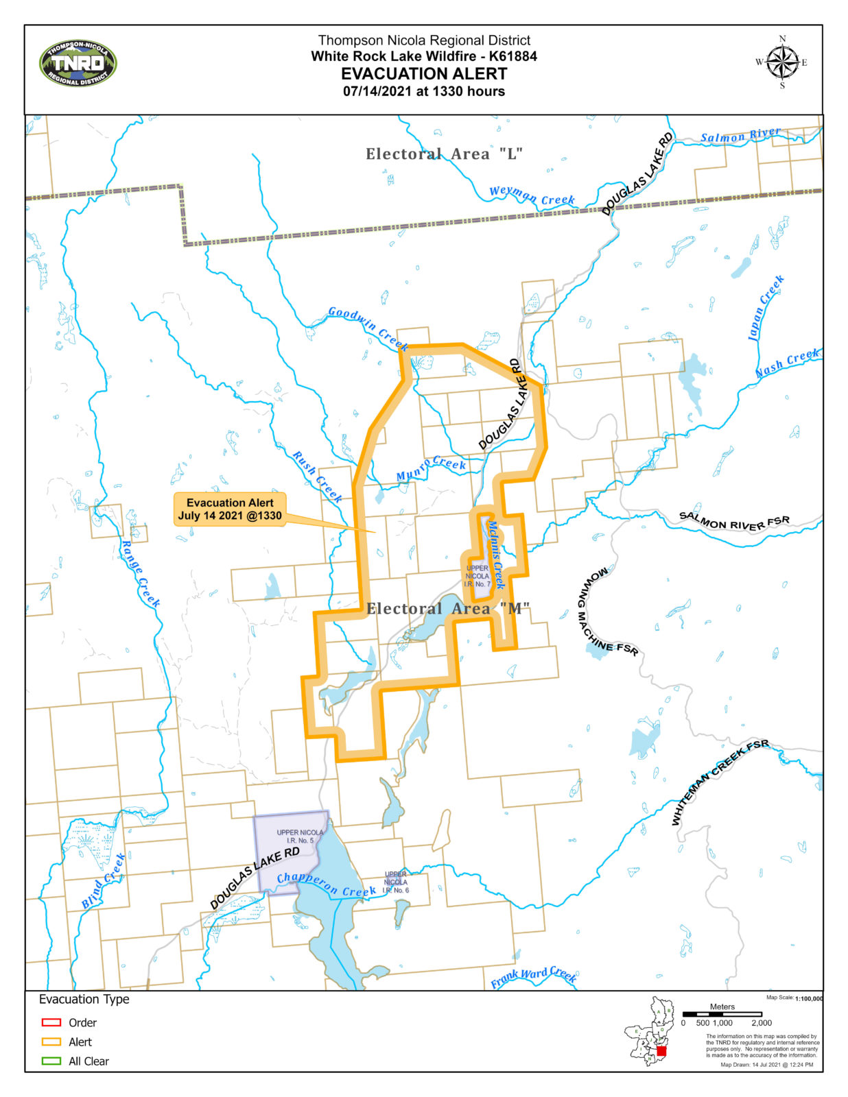 Small evacuation alert enacted for Douglas Lake-area wildfire | CFJC ...