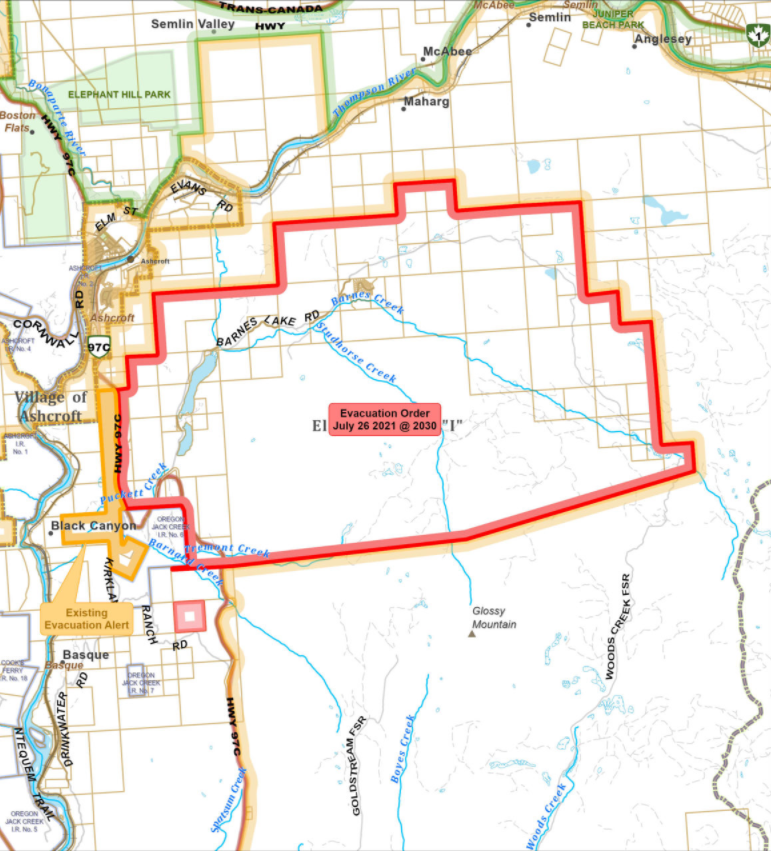 TNRD partially downgrades evacuation order for seven Barnes Lake ...
