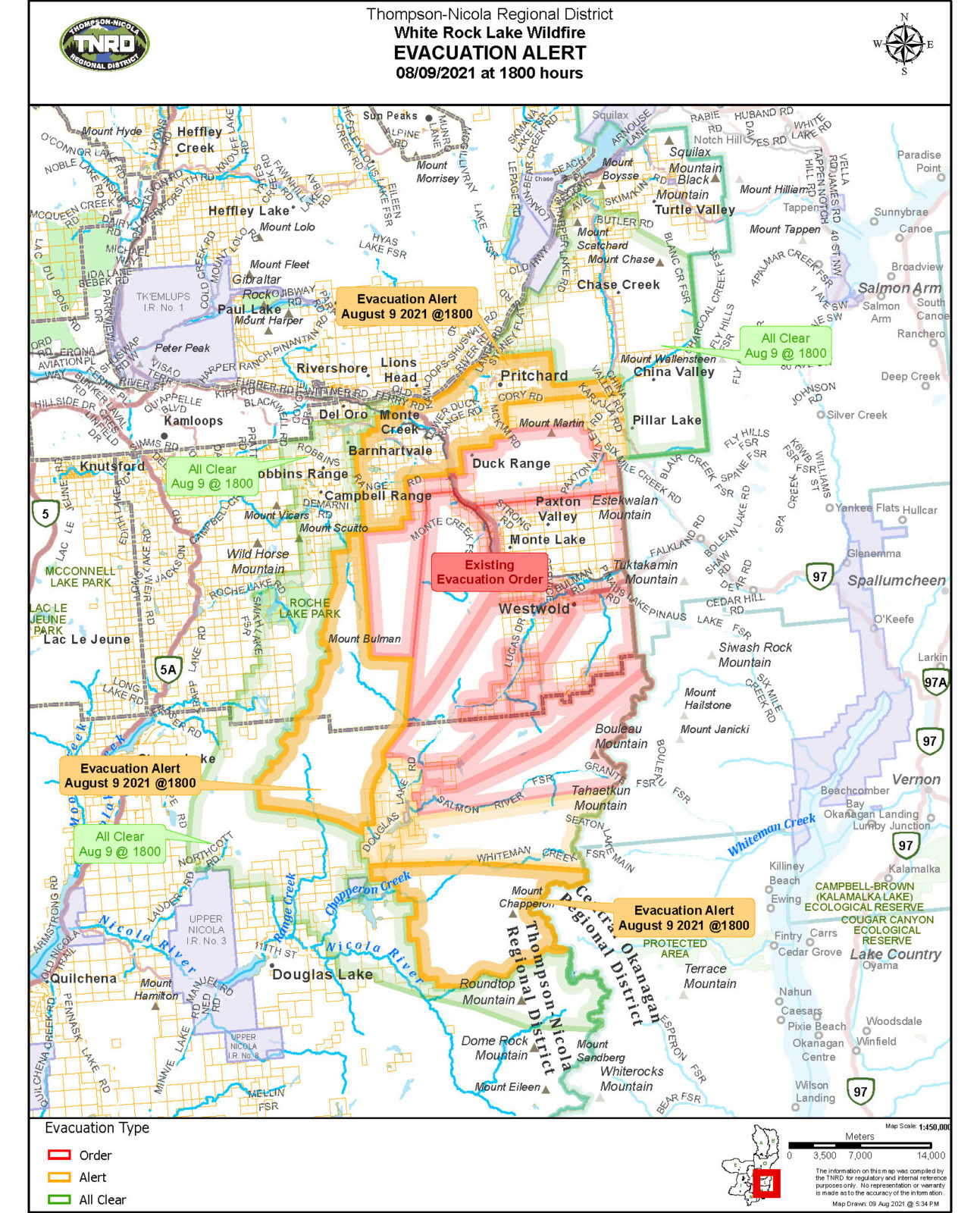 Evacuation downgrades around White Rock Lake wildfire | CFJC Today Kamloops