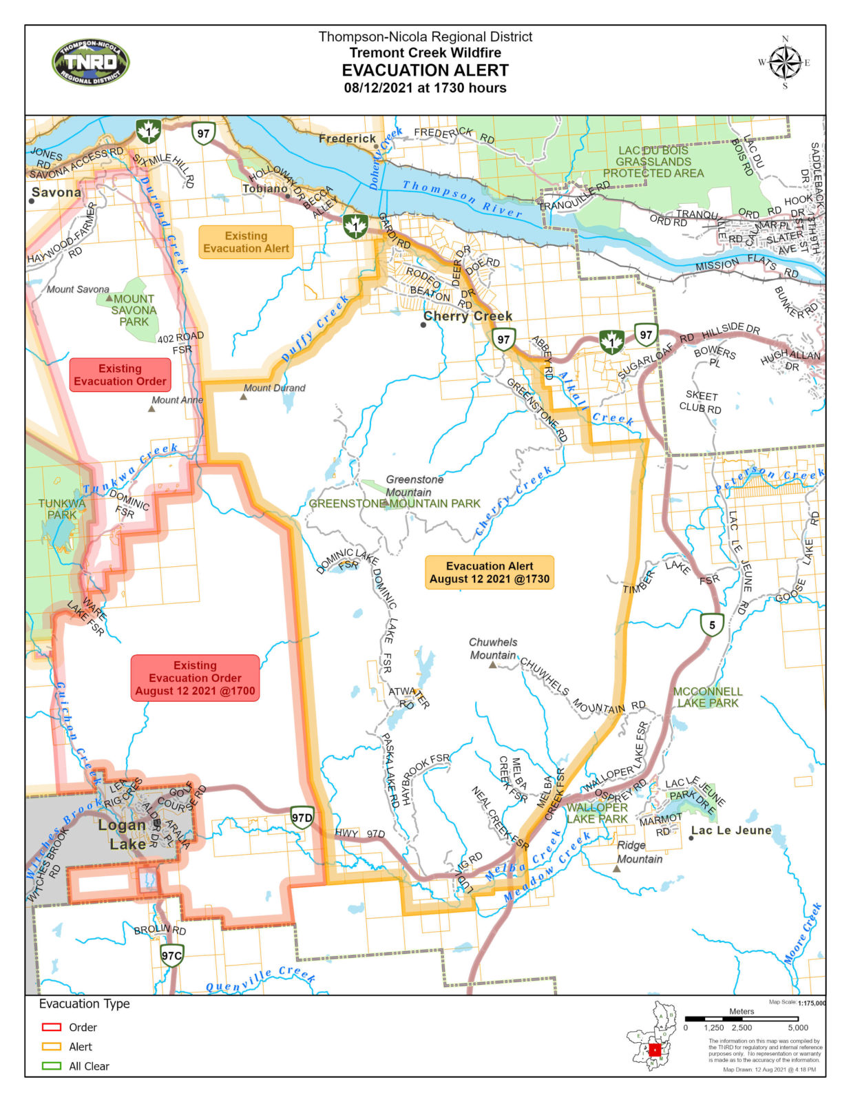 Tremont Creek wildfire concerns spreads east into Cherry Creek | CFJC ...