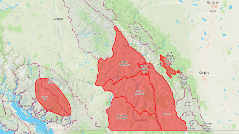 Special public avalanche warning in Banff, B.C. mountainous regions ...