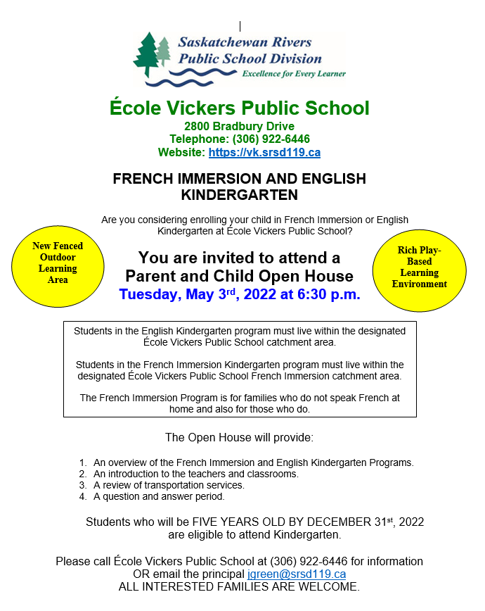 Ecole Vickers Public School Open House for Kindergarten | paNOW