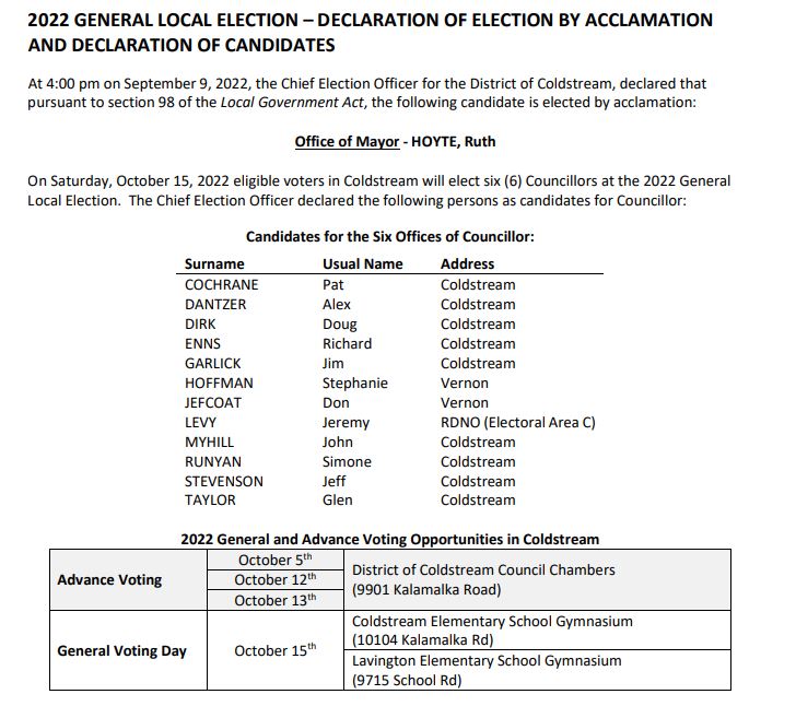 Coldstream has new mayor, historic moment | Vernon Matters