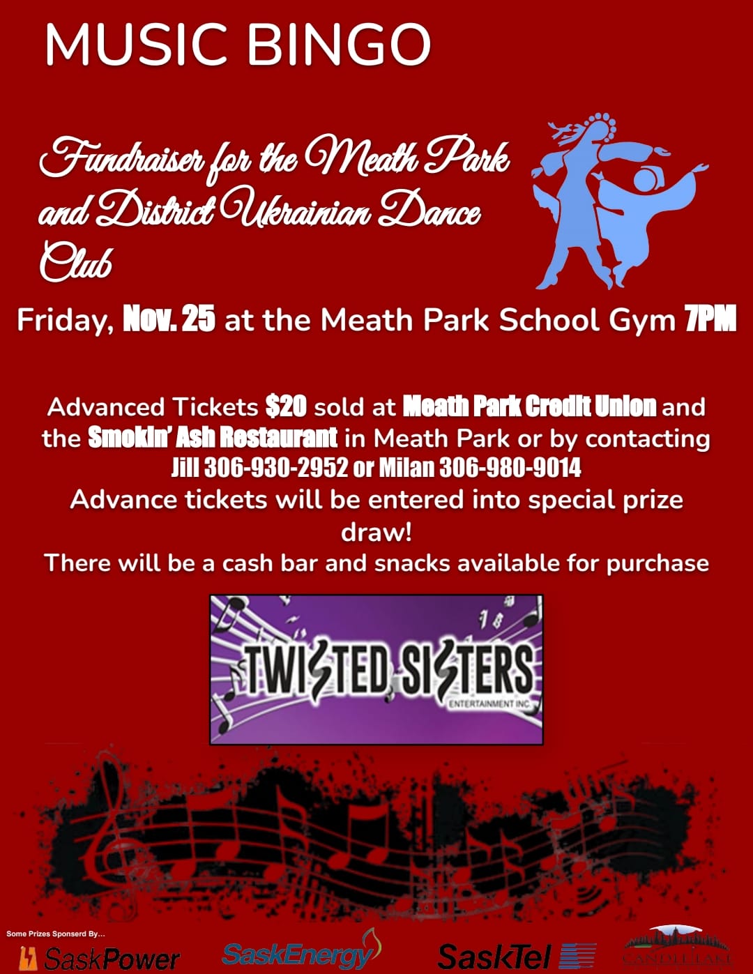 Music Bingo for Meath Park & District Ukrainian Dance Club | paNOW