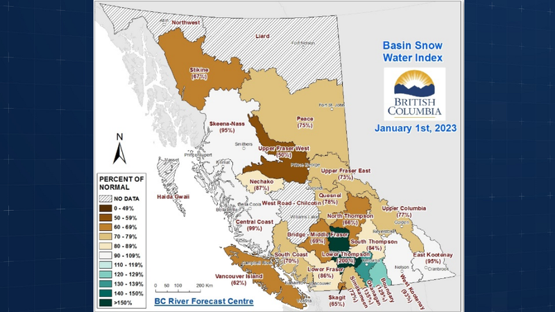 First seasonal readings show snowpack below normal for B.C., North and ...
