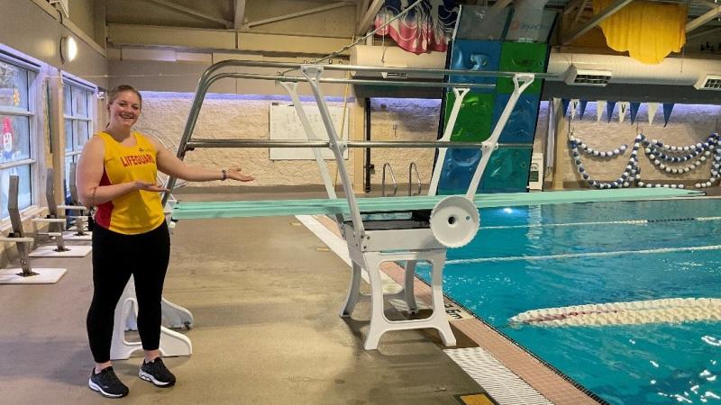 New diving board springs into action at pool | Vernon Matters