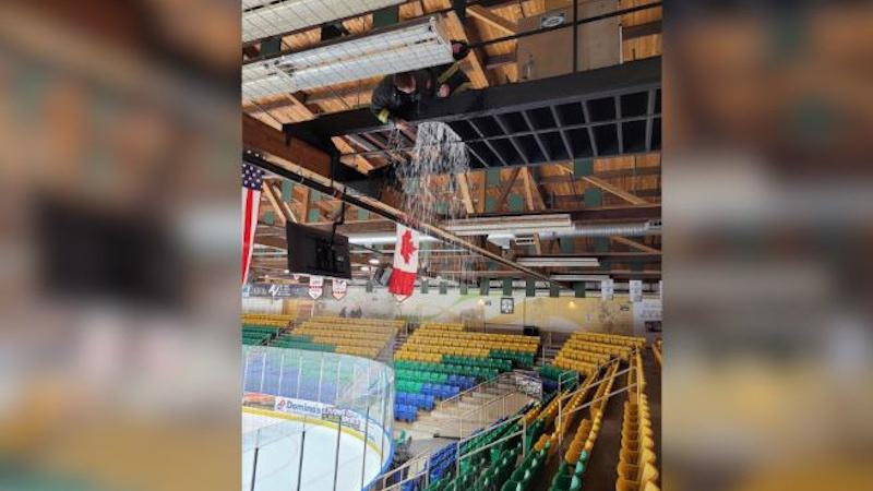 Repairs finished after broken sprinkler head causes leak at Art Hauser ...