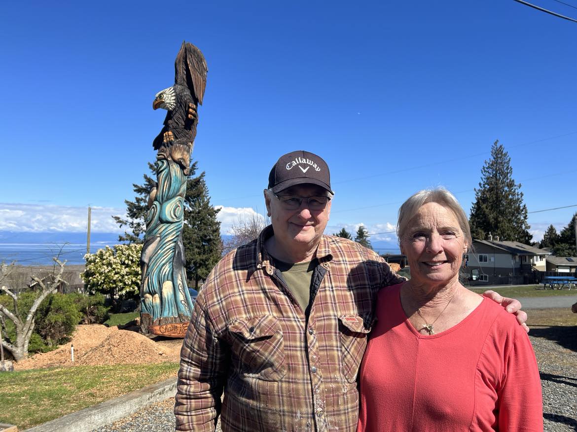‘Now Gail’s got her prized eagle:’ Nanaimo couple transforms tree into ...