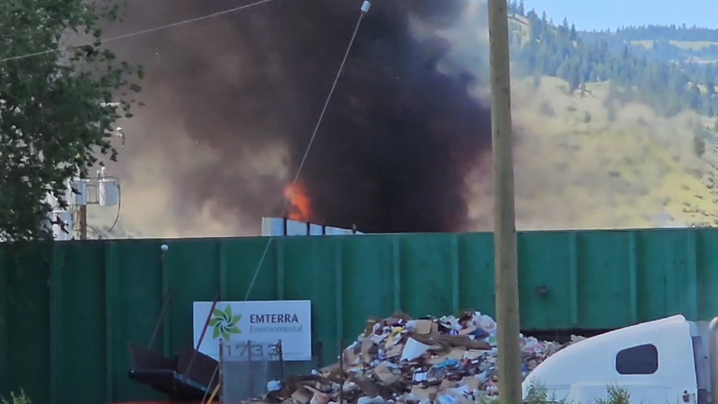 VIDEO: Fire breaks out at Valleyview recycling plant | CFJC Today Kamloops