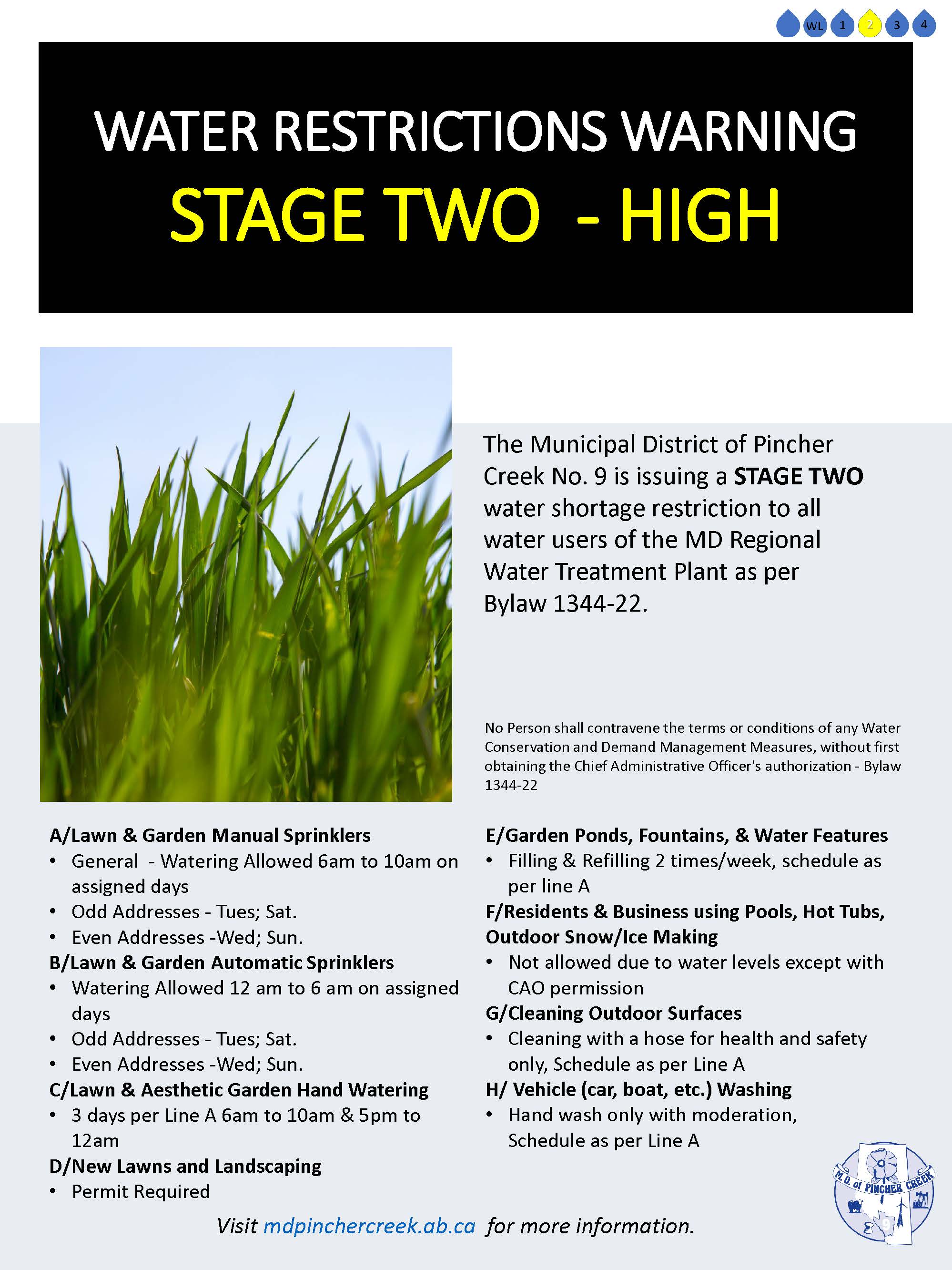 M.D. of Pincher Creek under stage two water restriction | Lethbridge ...