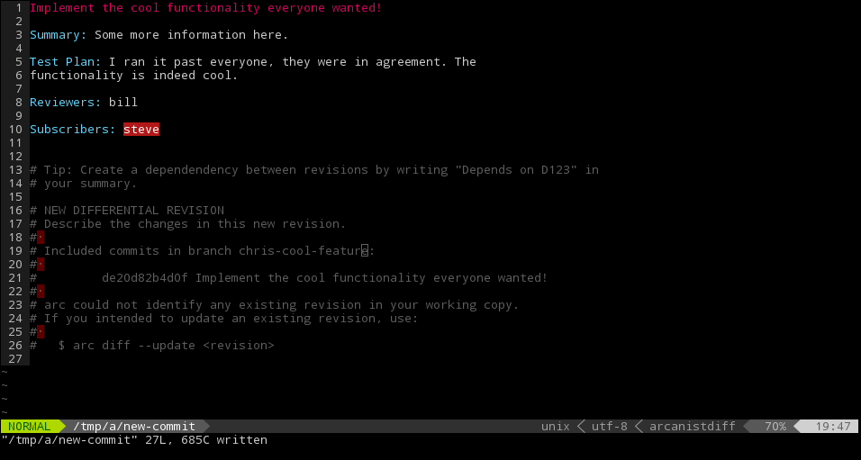 GitHub - solarnz/arcanist.vim: Arcanist plugin for vim