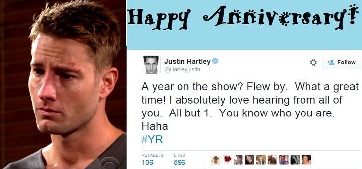 'The Young And The Restless' News (Y&R): Justin Hartley Celebrates One ...