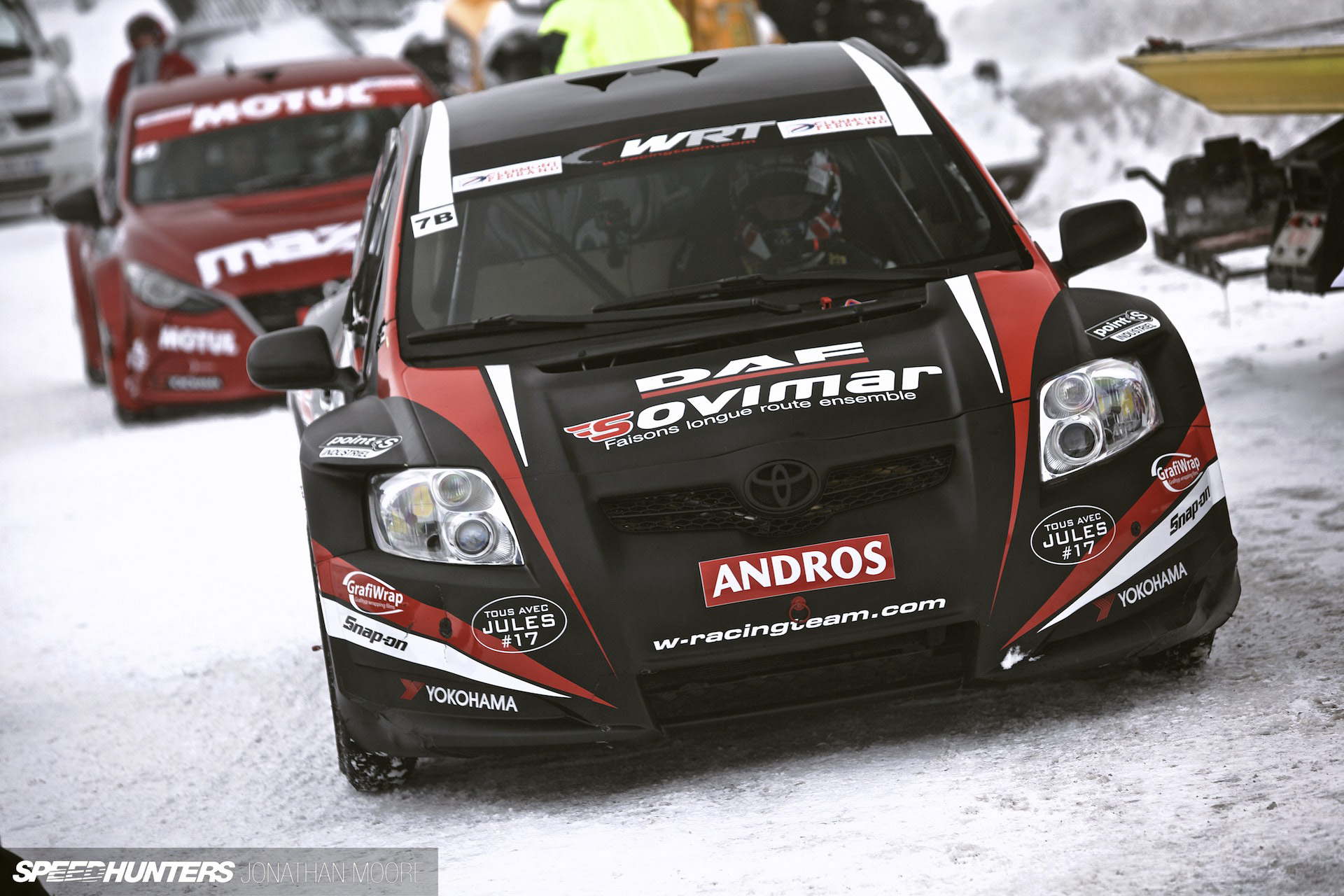 Freeze Frame Of An Ice Racing Smack Down - Speedhunters