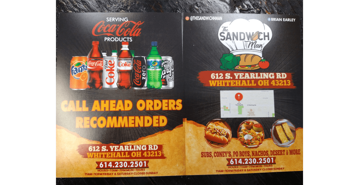 Menu - The Sandwich Man