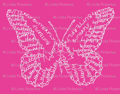 Butterfly Calligram fabric - blue_jacaranda - Spoonflower