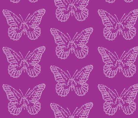Butterfly Calligram fabric - blue_jacaranda - Spoonflower
