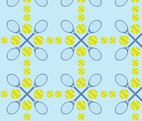Blue Tennis fabric - audreyclayton - Spoonflower