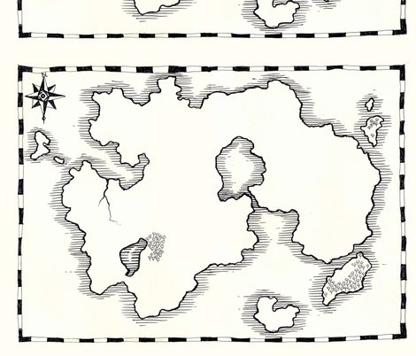 Desert Island Map fabric - *erinred* - Spoonflower