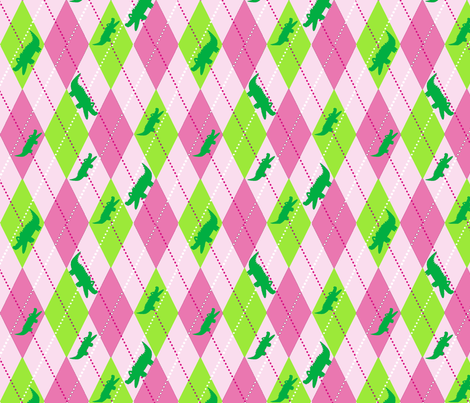 Argyle Alli Pink fabric - olioh - Spoonflower