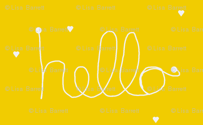 hello yellow fabric - ninaribena - Spoonflower