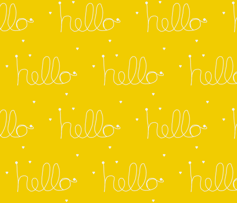 hello yellow fabric - ninaribena - Spoonflower