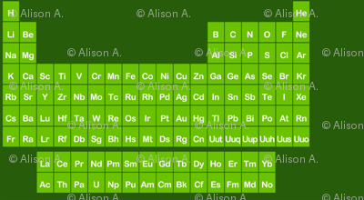 Periodic Table Of Elements Green