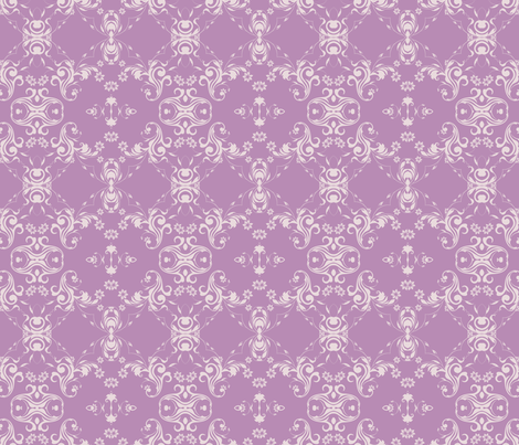 Lady Lace Purple Damask fabric - marianneg - Spoonflower